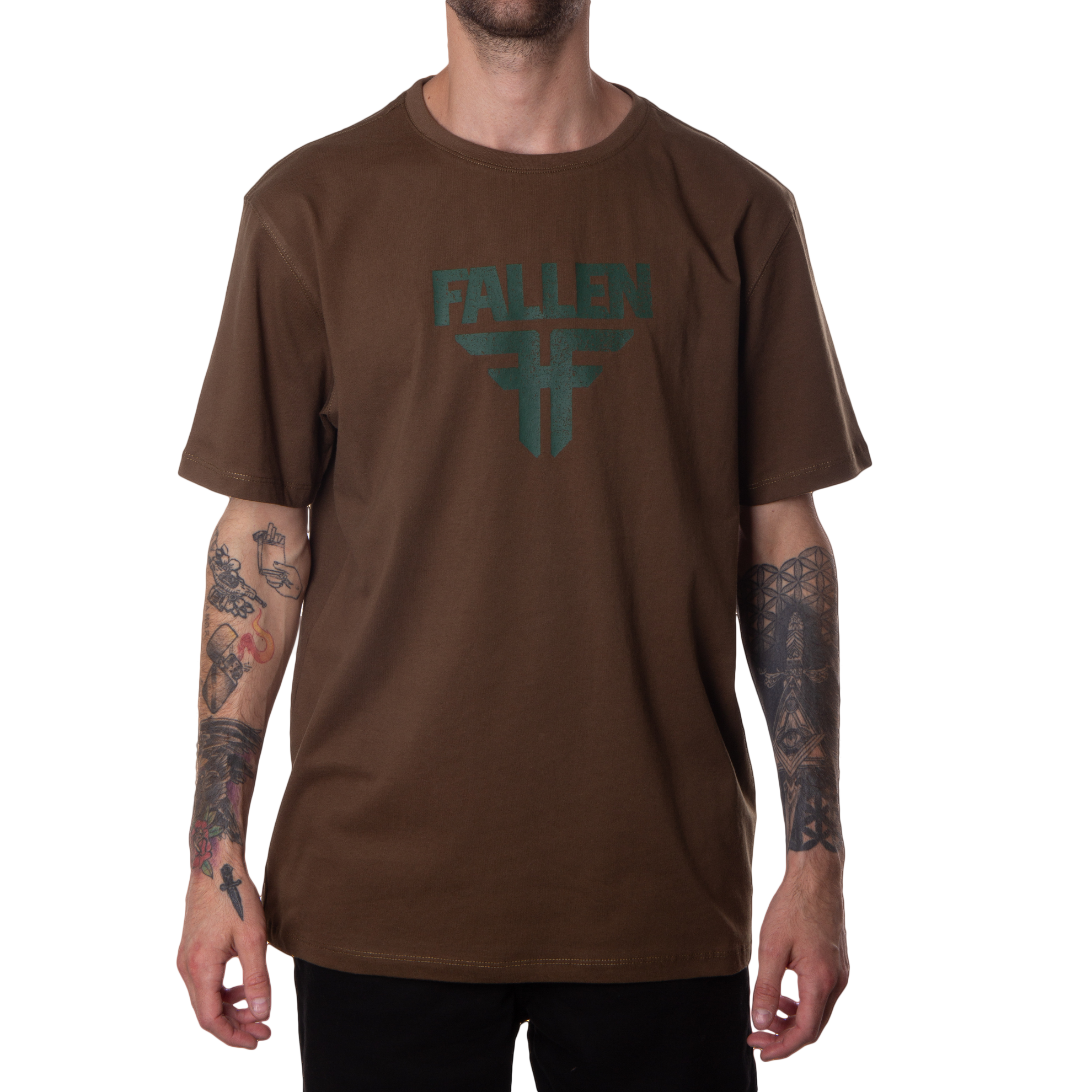 Fallen - Insignia Tee Brown/Green – Fallen Footwear