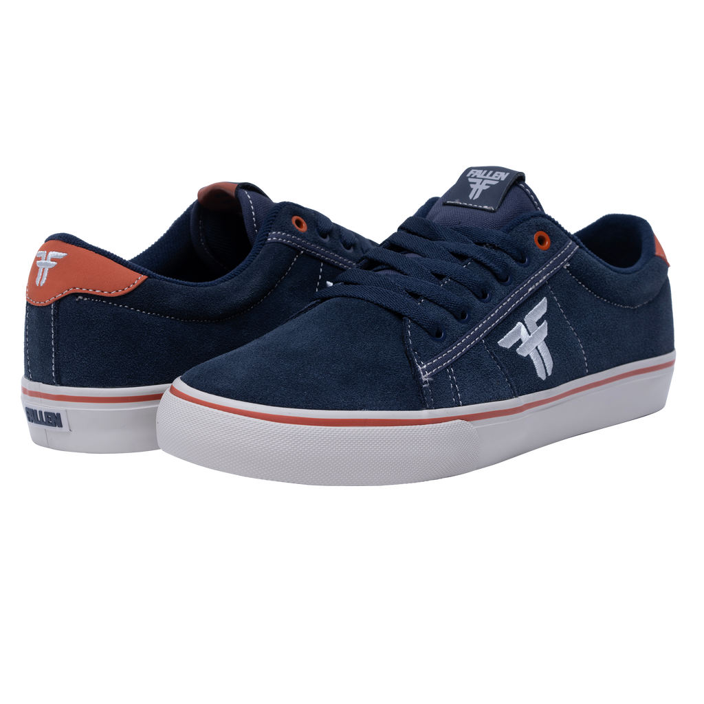 Fallen Skate Shoes - Bomber Navy/Bone/Orange – Fallen Footwear