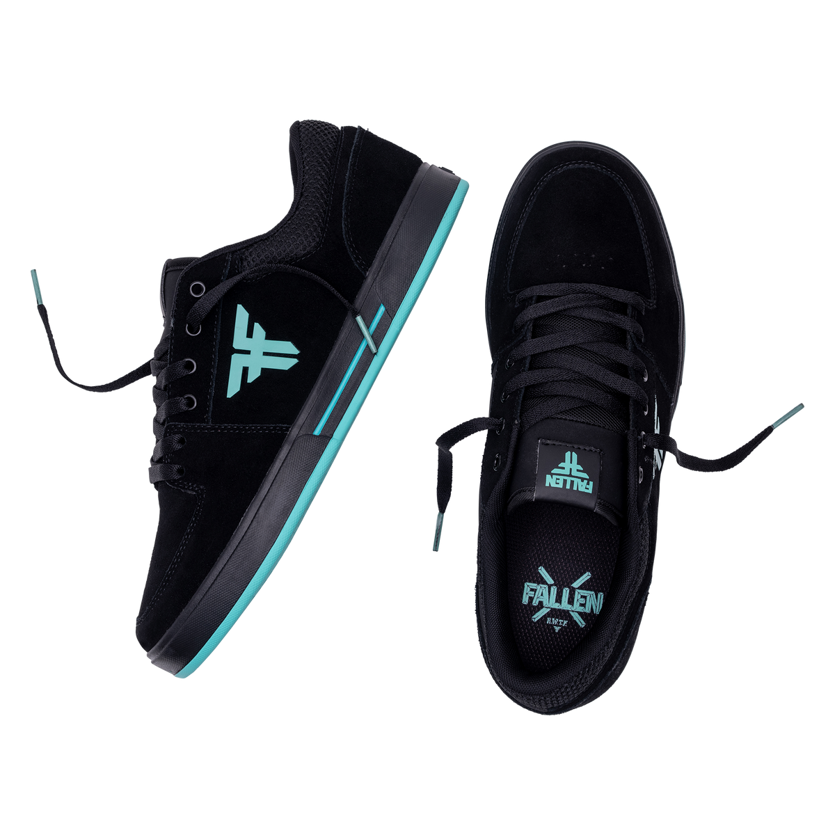 Fallen Skate Shoes - Patriot Black/Turqouise - Cupsole – Fallen Footwear