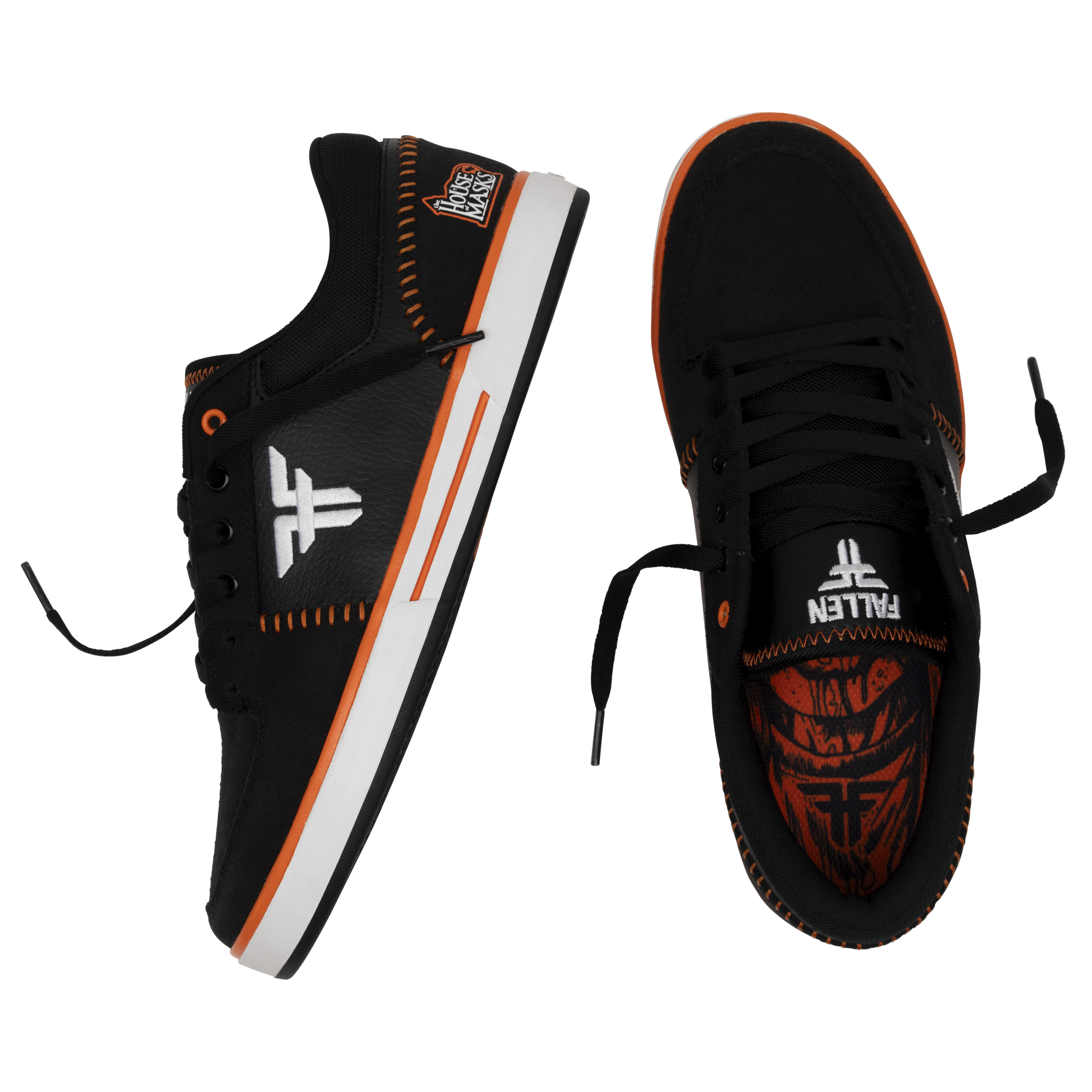 Fallen Skate Shoes Patriot House of Masks Black/Orange – Fallen Footwear