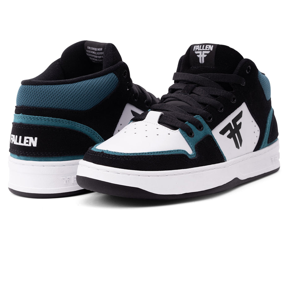 Fallen Skate Shoes - The Decade Black/White/ Emerald Green - Cupsole ...