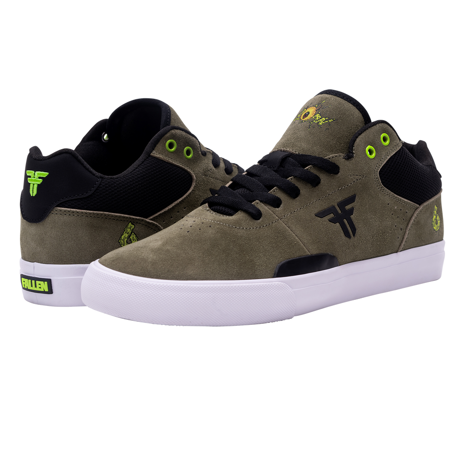 Fallen Skate Shoes - The Fiend II Black/Gary - Vulc Fallen x Birdhouse ...