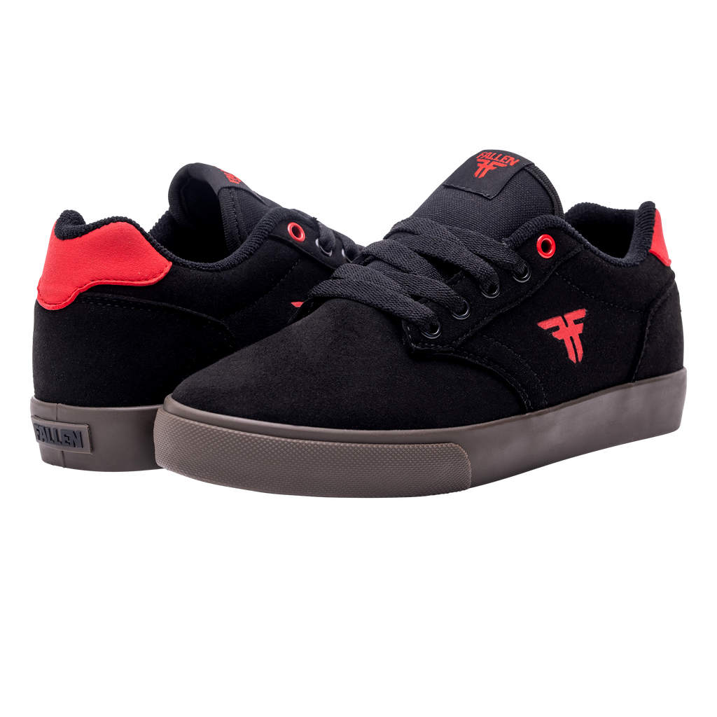 Fallen Skate Shoes Kids - The Goat Black/Red/Gum - Vulc - Kids – Fallen ...